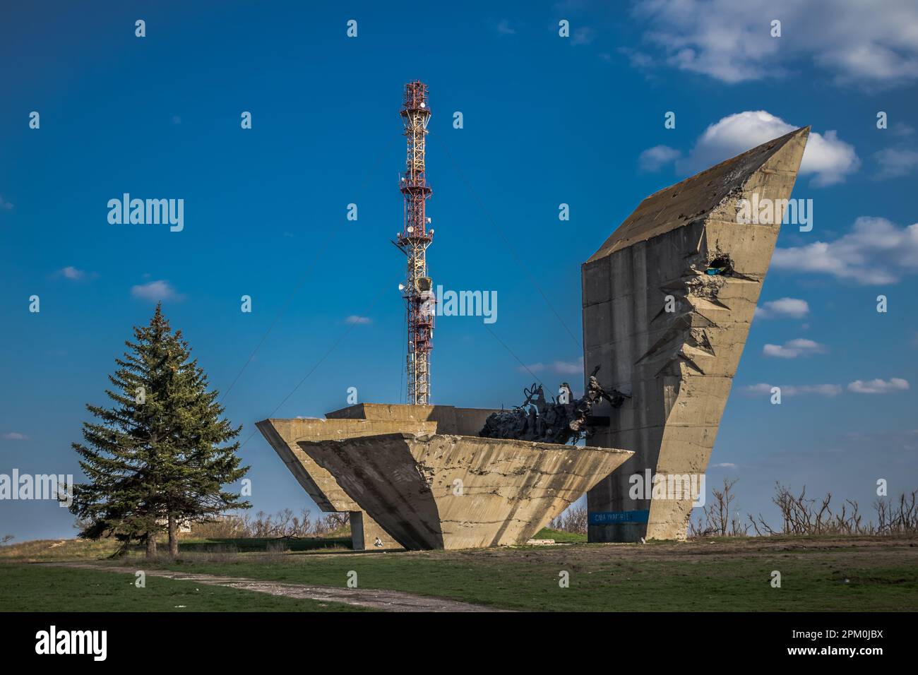 The memorial was heavily damaged during the Battle of Izyum in ukraine ...