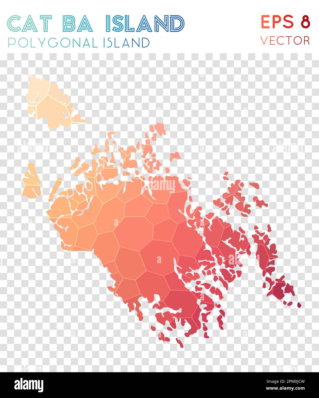 Cat Ba Island polygonal map, mosaic style island. Nice low poly style ... Cat Ba Island polygonal map, mosaic style island. Nice low poly style ...