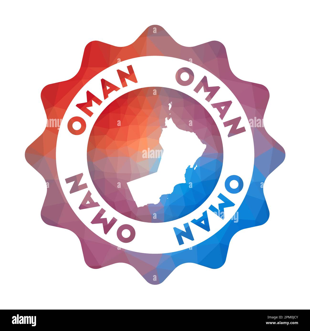 Oman low poly logo. Colorful gradient travel logo of the country in ...