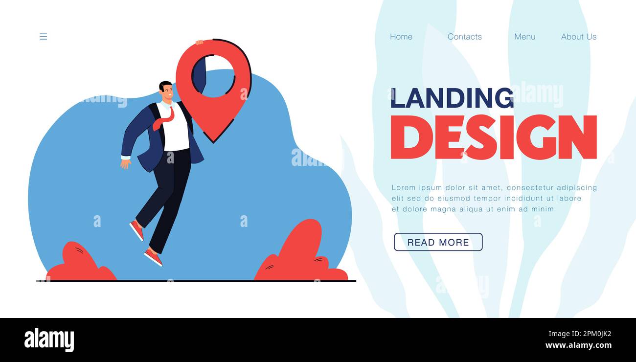Businessman holding on to huge location pin Stock Vector Image & Art ...