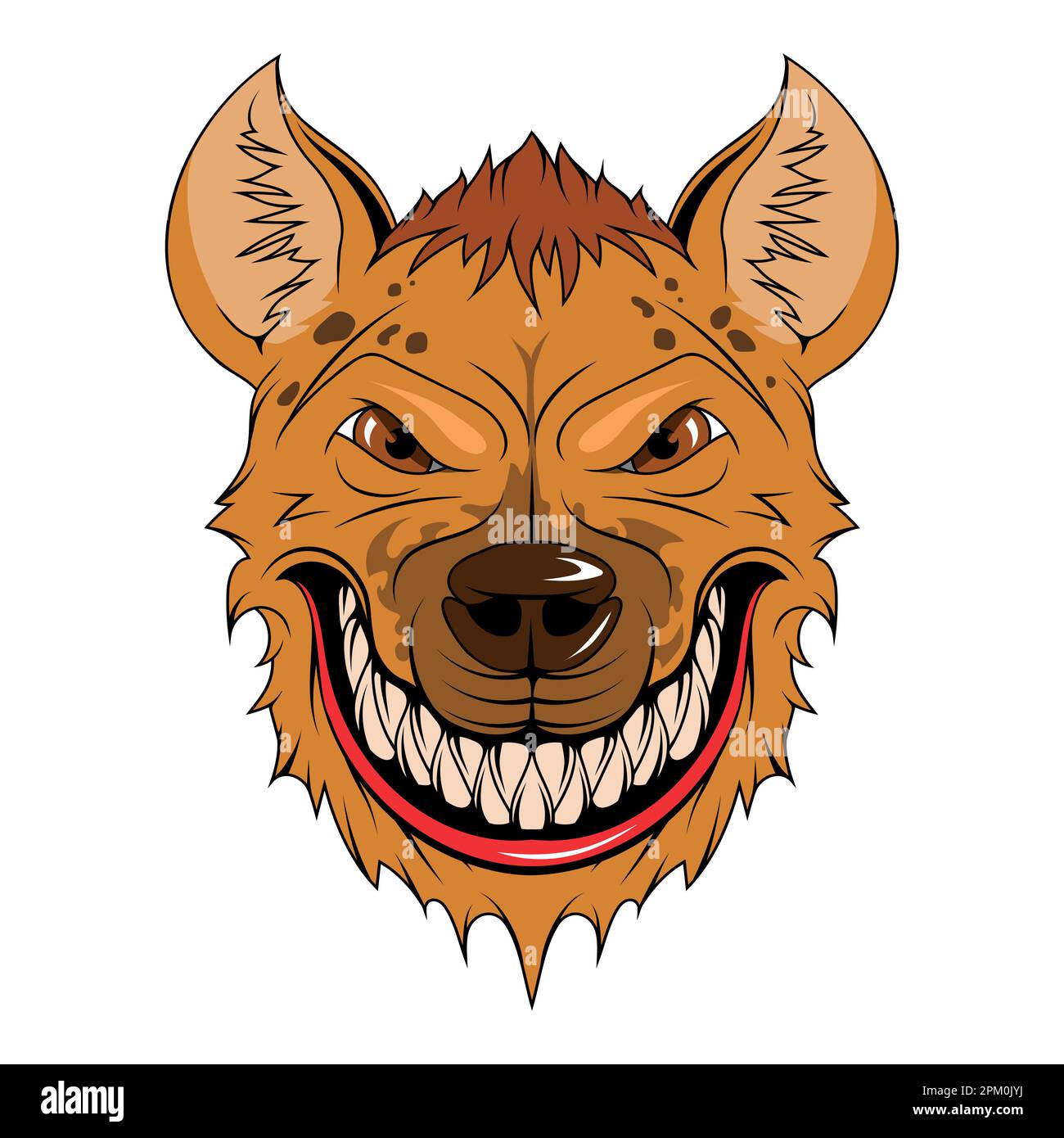 Hyena. Vector illustration of angry animal. African spotted wild animal ...