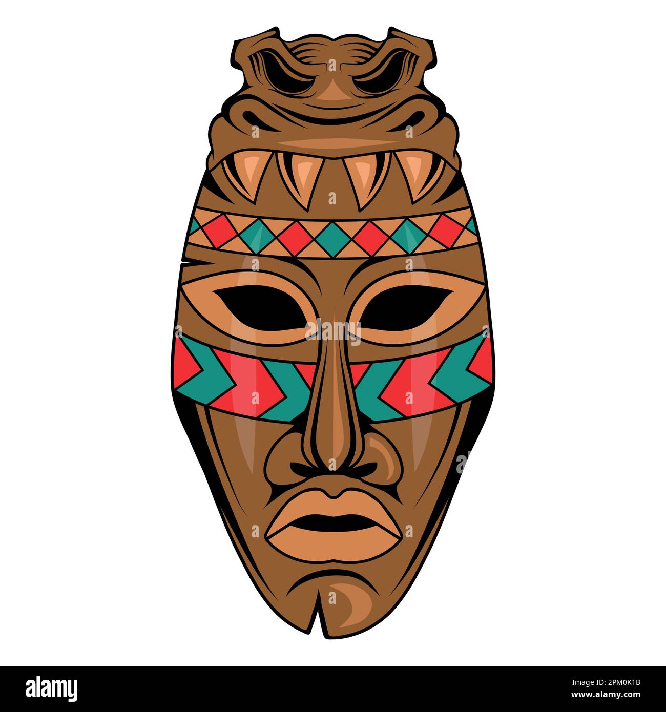African mask. Vector Illustration of a engraving. Ethnic wooden mask ...