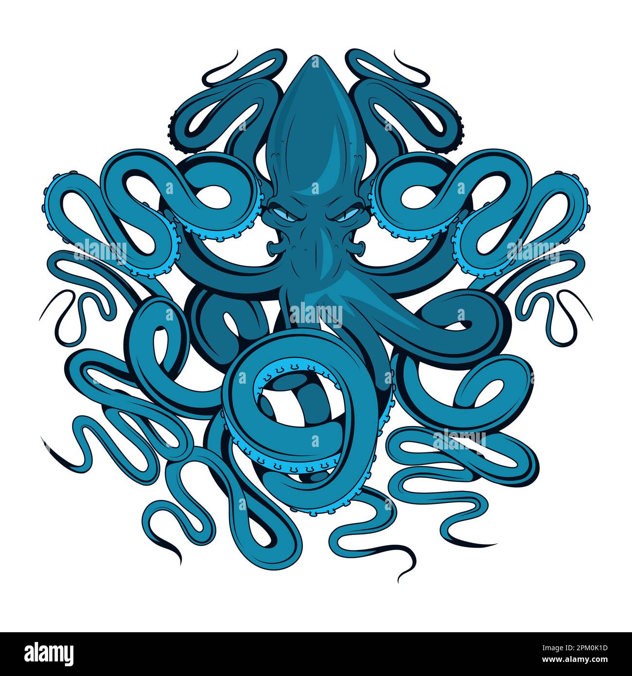 Octopus. Vector Illustration of a tentacles animal. Nautical and marine ...