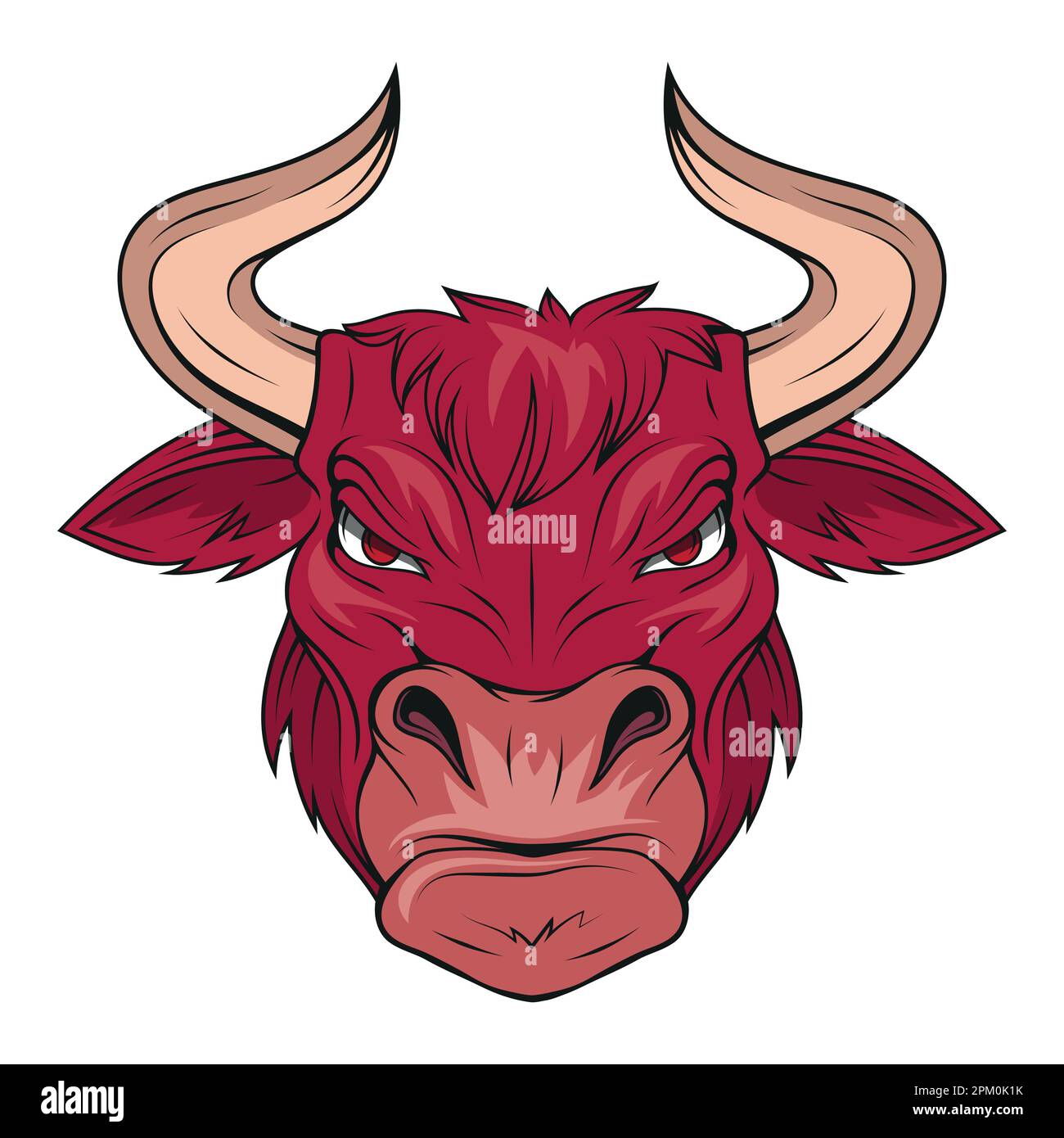 Bull. Vector illustration of an ox. Buffalo mascot. Aggressive muscle ...
