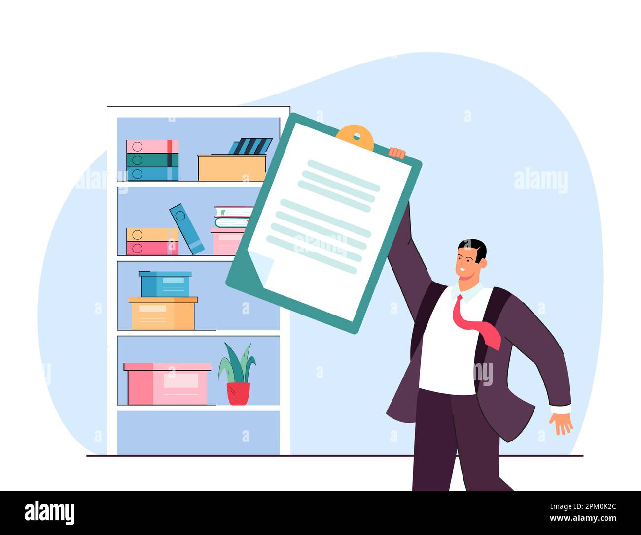 Employee holding clipboard with document Stock Vector Image & Art - Alamy