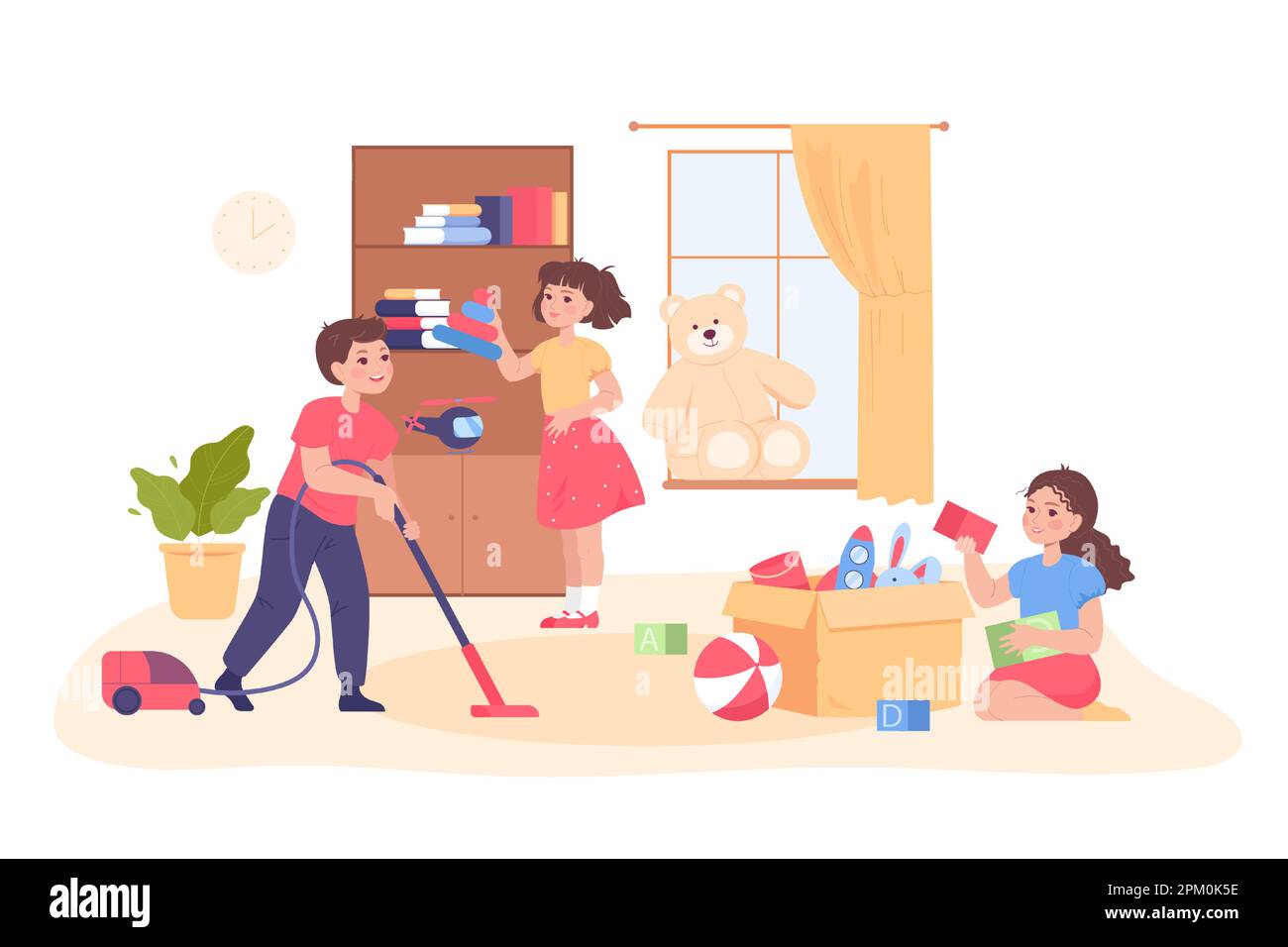 Cute children cleaning playroom together Stock Vector Image & Art - Alamy Cute children cleaning playroom together Stock Vector Image & Art - Alamy