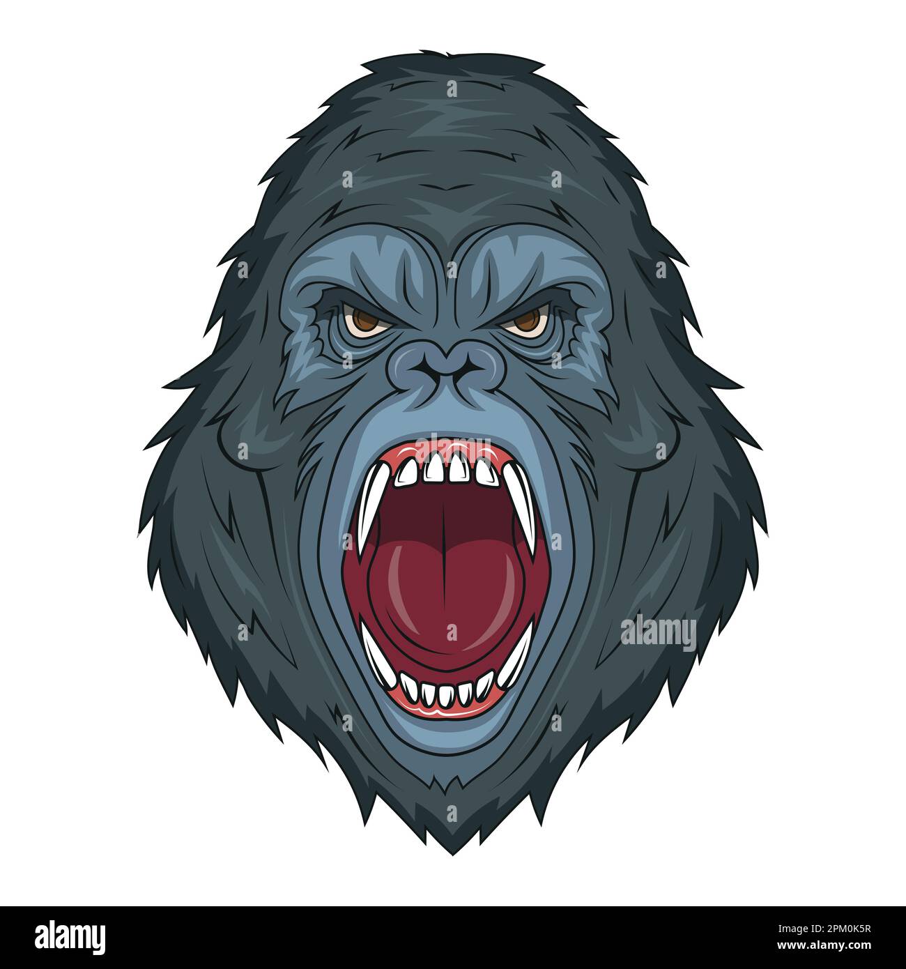 Gorilla. Vector illustration of primates. Evil gorilla head Stock ...
