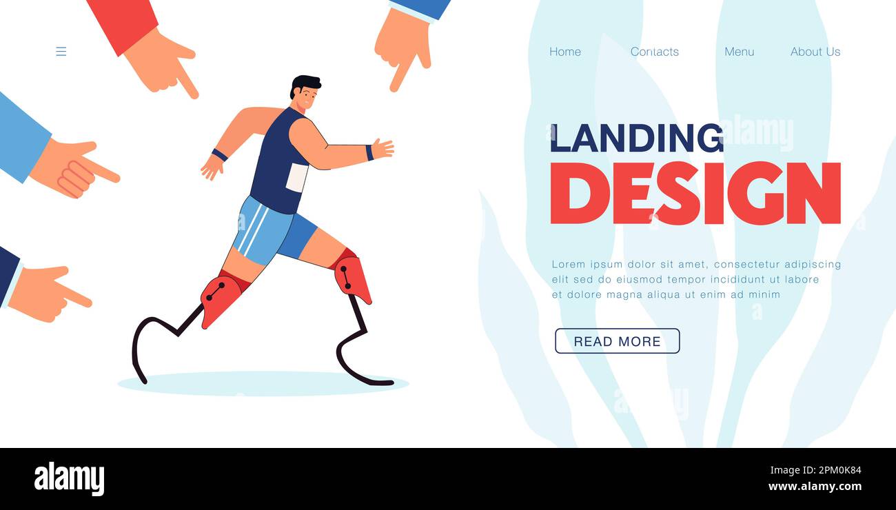 Hands of people pointing to athlete with prosthetic legs Stock Vector ...