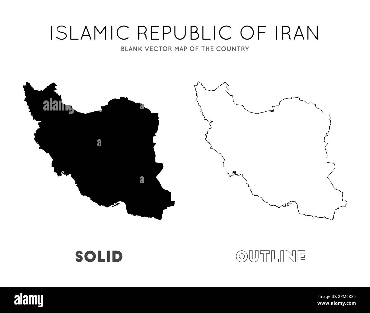 Iran map. Blank vector map of the country. Borders of Iran for your ...