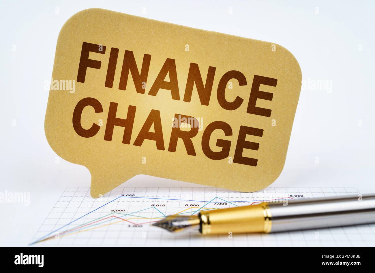 Business concept. On the business diagram is a pen and a sign with the ...