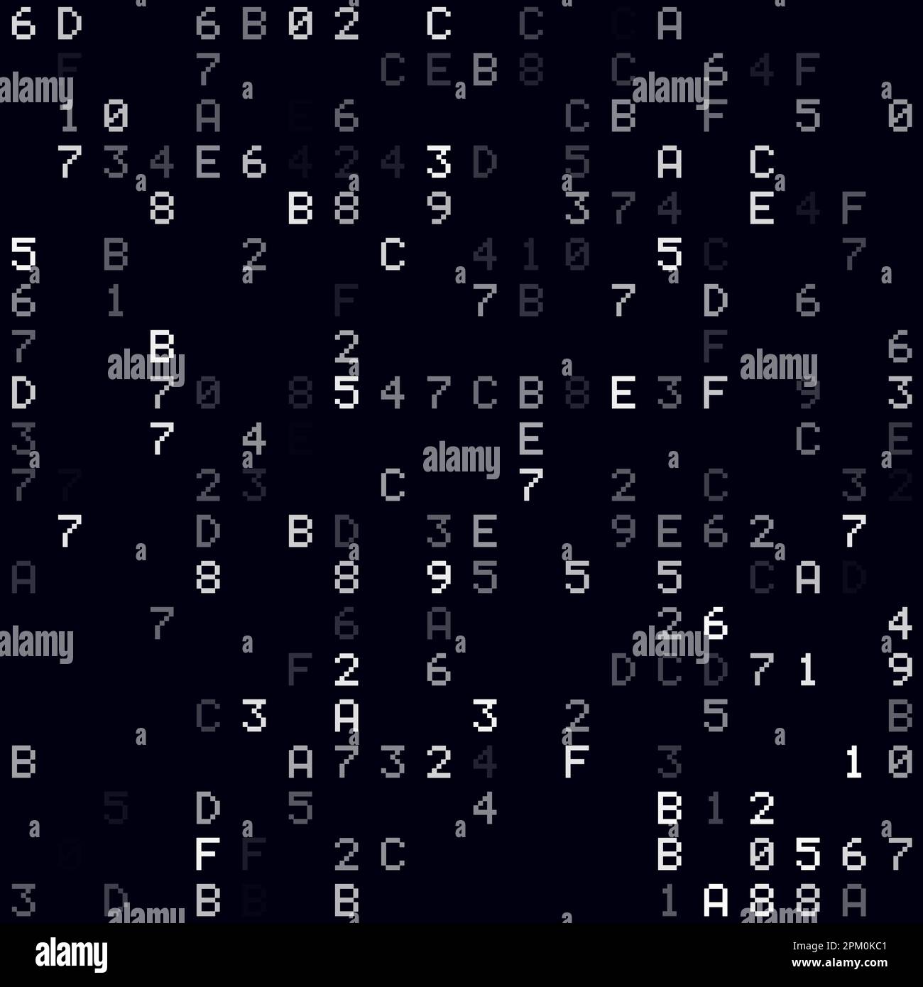 Digital cover. White sparse hexadecimal background. Small sized seamless pattern. Artistic ...