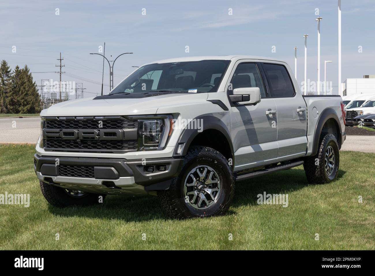 Lafayette - Circa April 2023: Ford F-150 display at a dealership. The ...