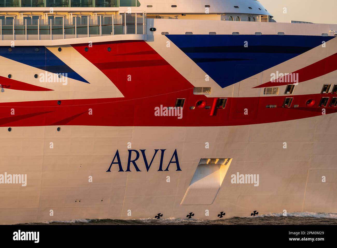 P&O Arvia sailing past Calshot, Hampshire, England, United Kingdom ...