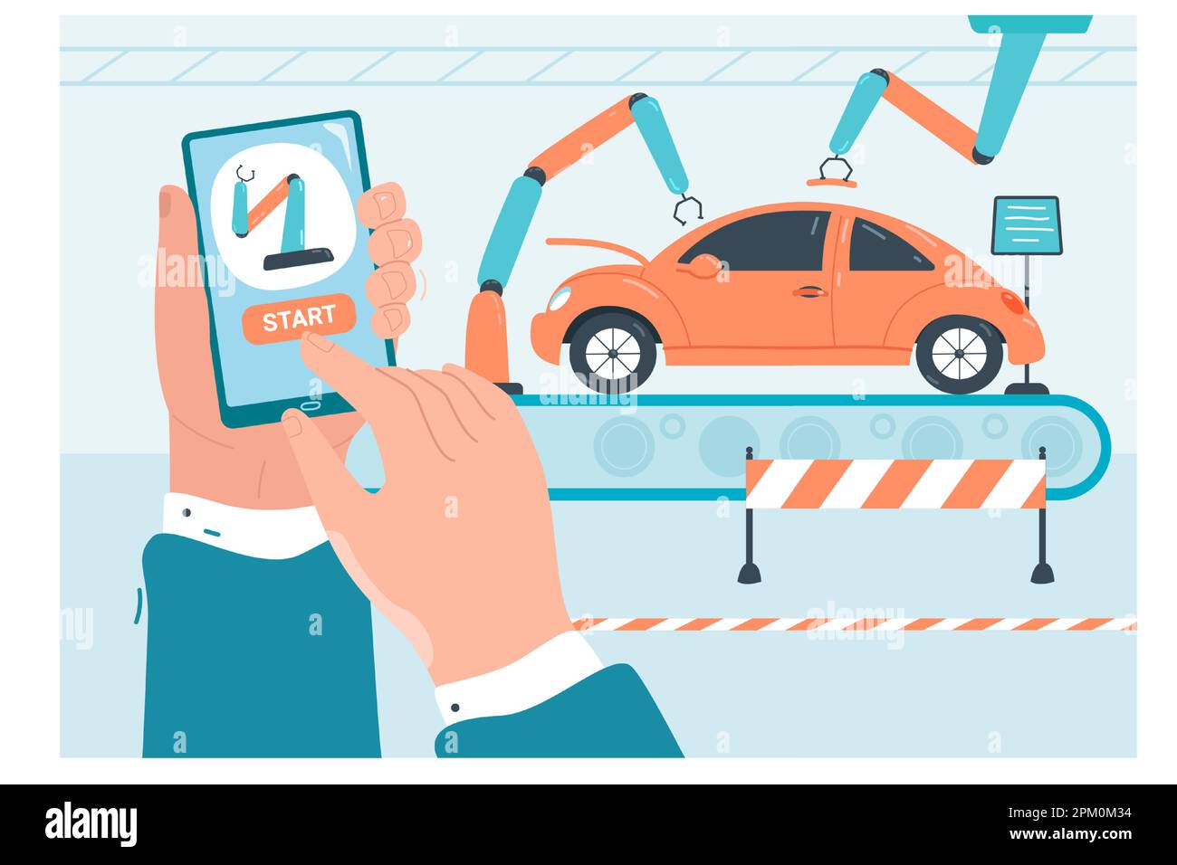 Wireless controlling engineering process in production Stock Vector ...