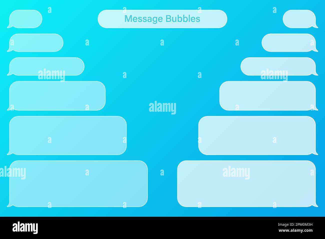 Blank transparent various message bubbles on colorful background. Chat ...
