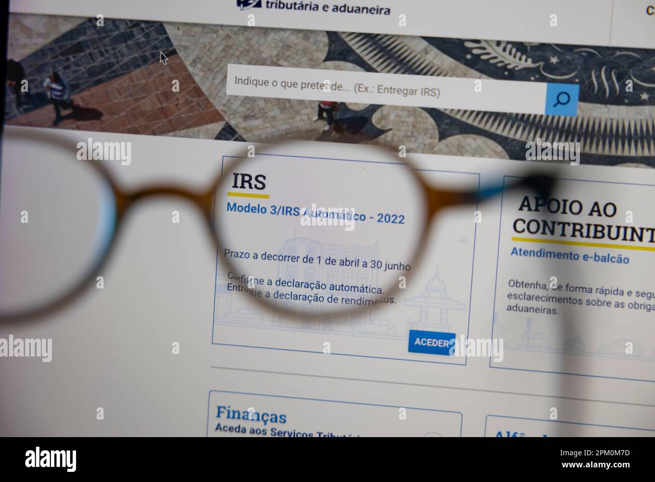 Azores, Portugal - 07.04.2023: Portuguese IRS - "AT Autoridade ...