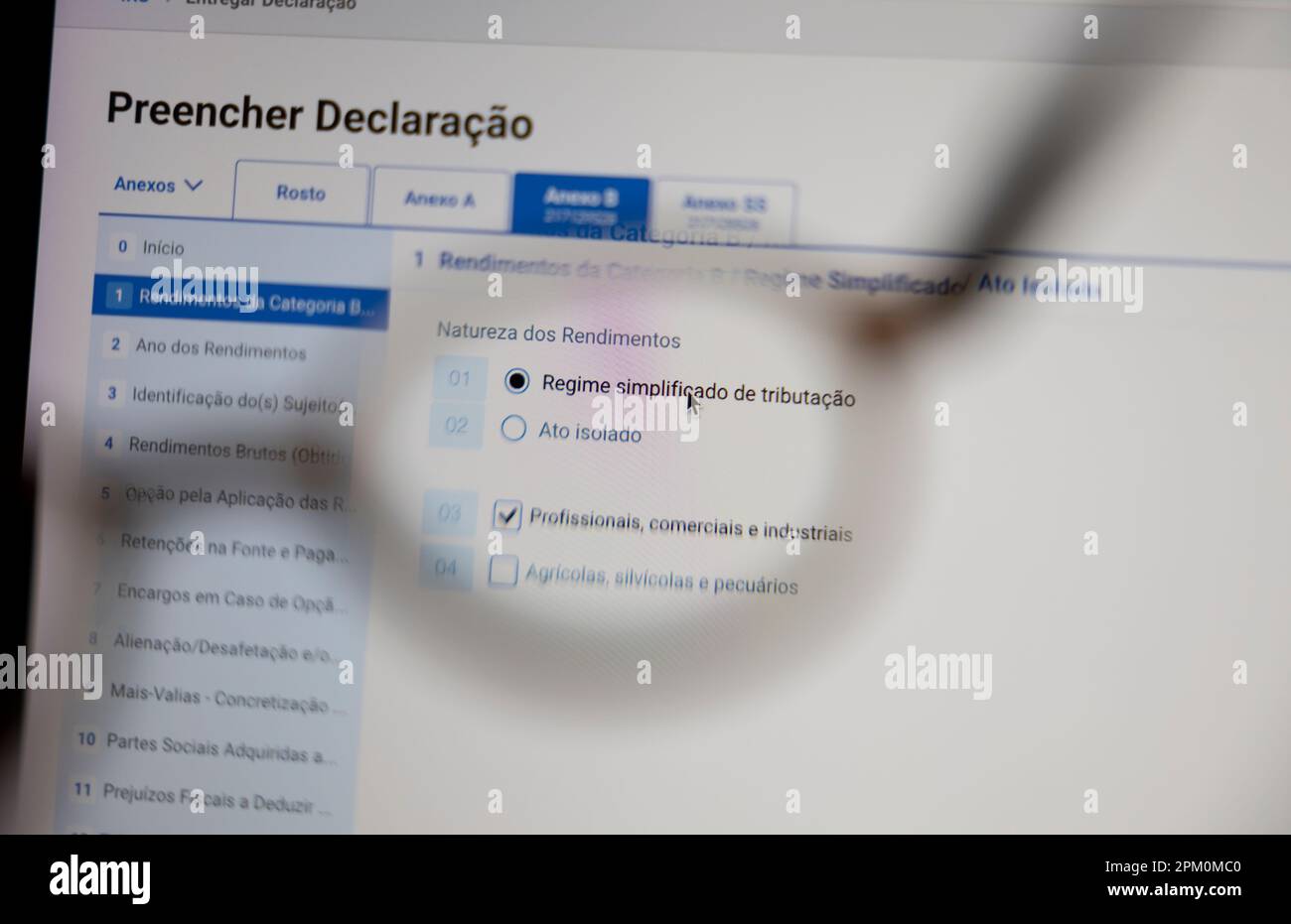 Azores, Portugal - 07.04.2023: Portuguese IRS - filling the IRS ...
