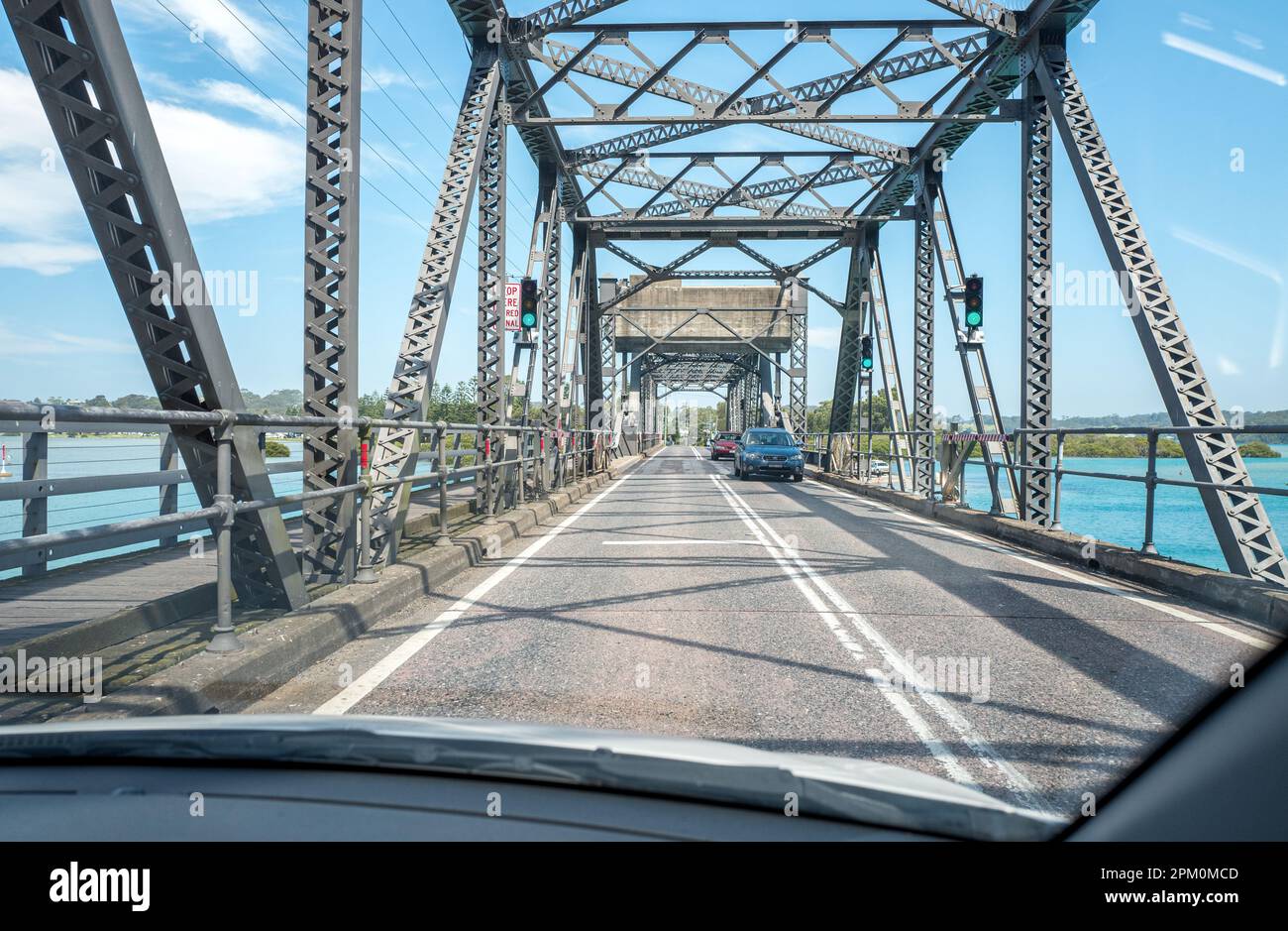 Princes Highway on a bridge at Narooma on the South Coast of NSW ...