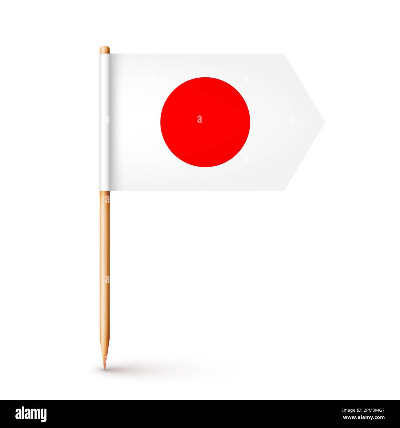 Realistic Japanese toothpick flag. Souvenir from Japan. Wooden ...