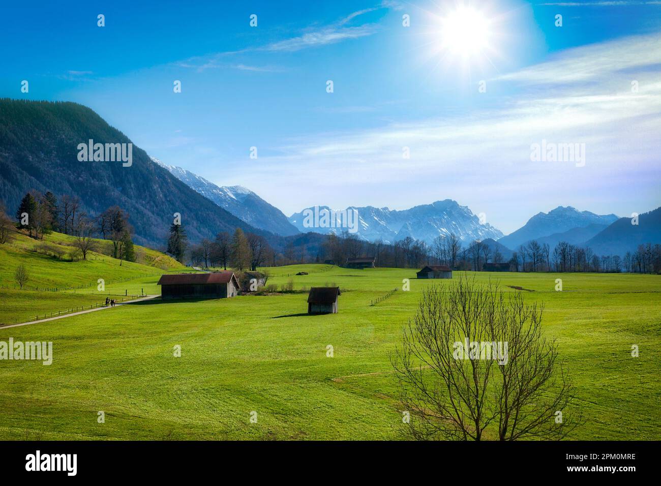 DE - BAVARIA: View toward the "Werdenfelser Land" from the Murnau Moos ...