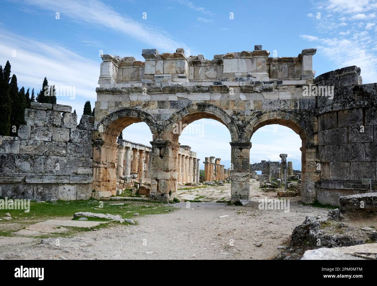 The ancient city of Hierapolis, located near the stunning landscape of Pamukkale's Cotton Castle ...