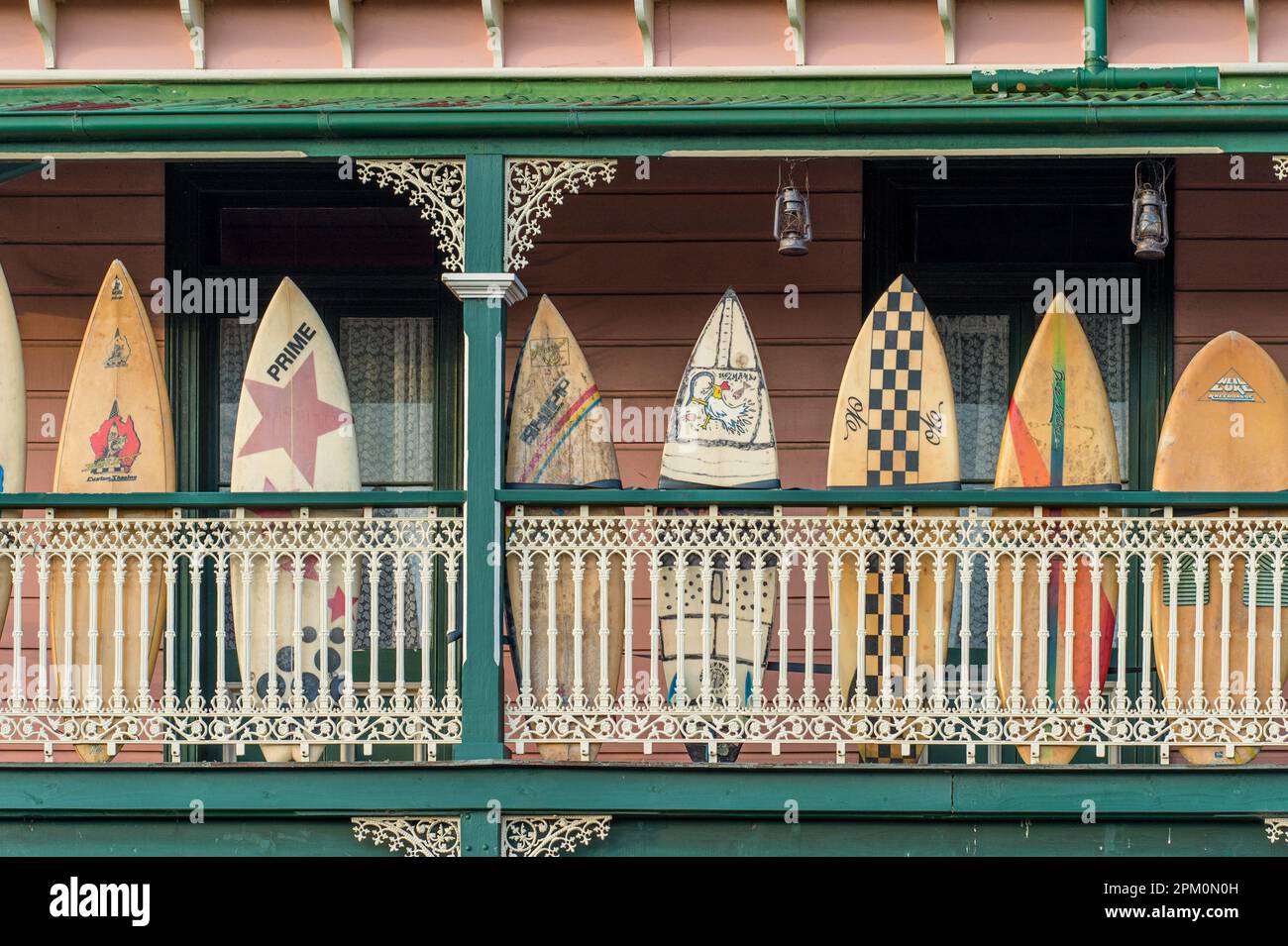 Vintage store selling surfing boards in Pambula, NSW, Australia Stock ...