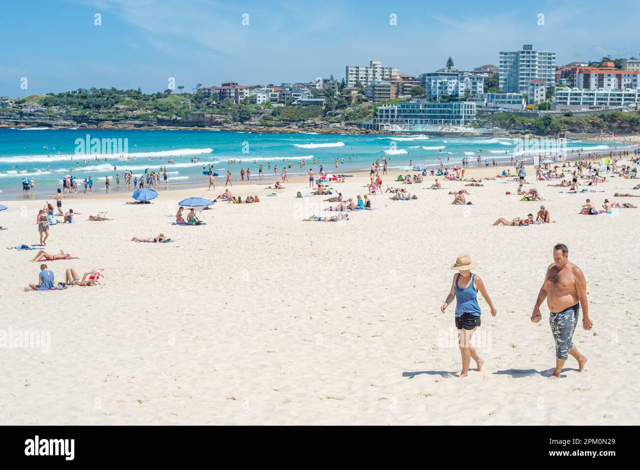 Sunny day at Bondi Beach, which is the most famous beach in Sydney ...