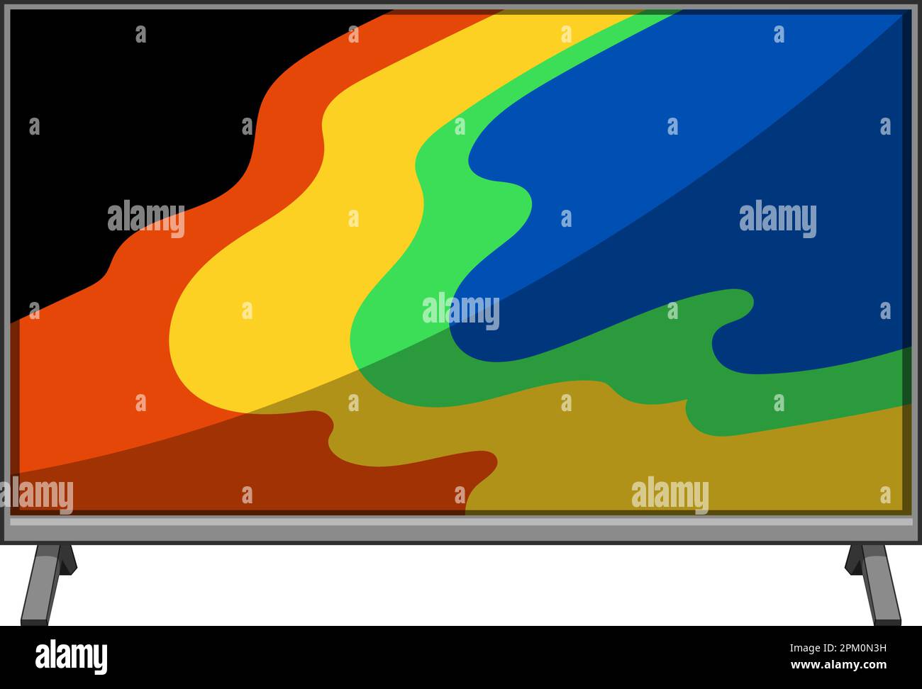 black tv screen cartoon vector illustration Stock Vector Image & Art ...