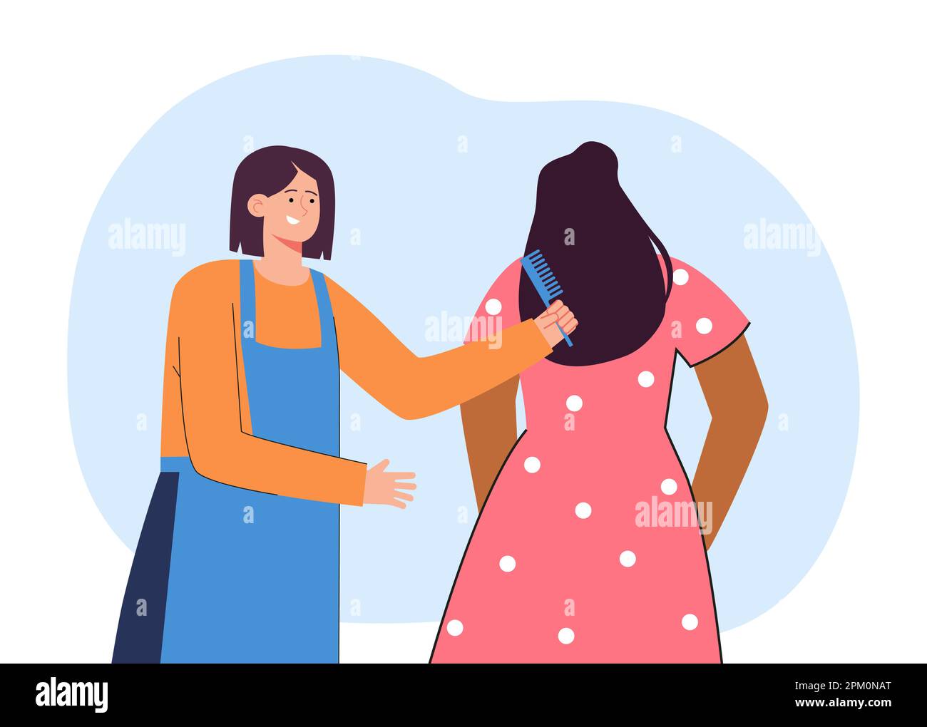 Combing hair styling in Stock Vector Images - Alamy