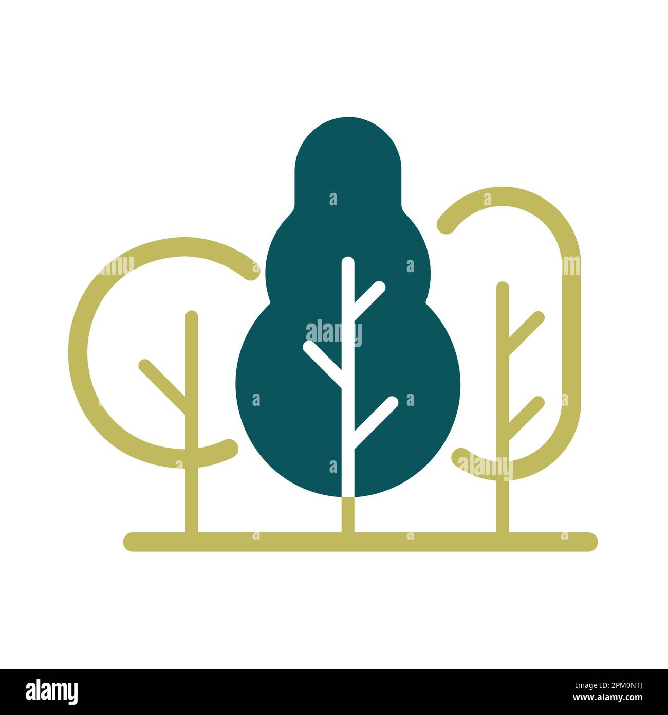 Deciduous forest vector isolated icon. Nature sign. Graph symbol for ...