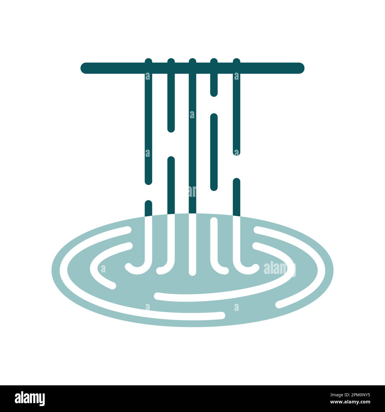 Waterfall of natural vacation vector isolated icon. Nature sign. Graph ...