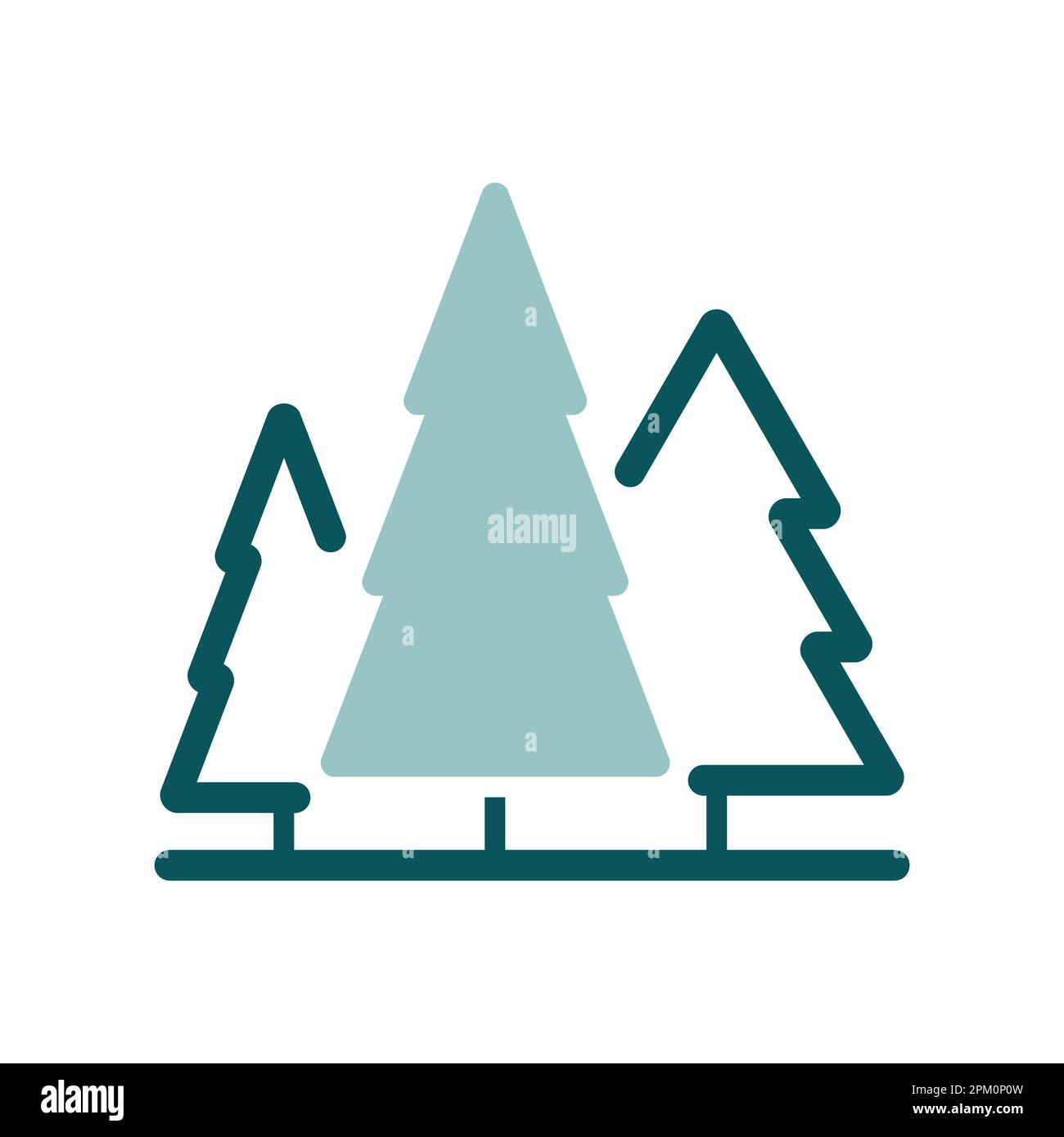 Conifer forest vector isolated icon. Nature sign. Graph symbol for ...