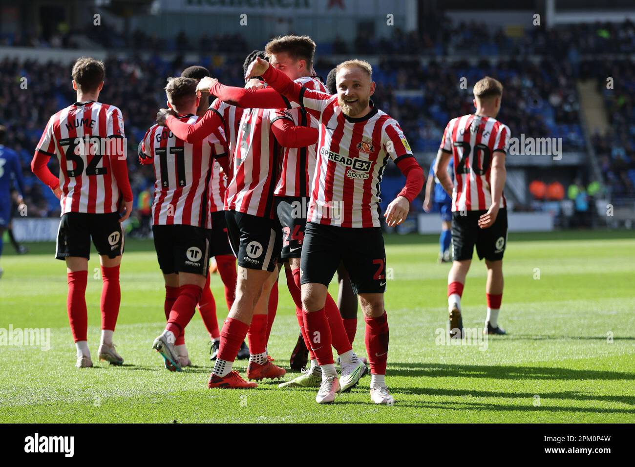 Cardiff, UK. 10th Apr, 2023. Alex Pritchard of Sunderland (c ...