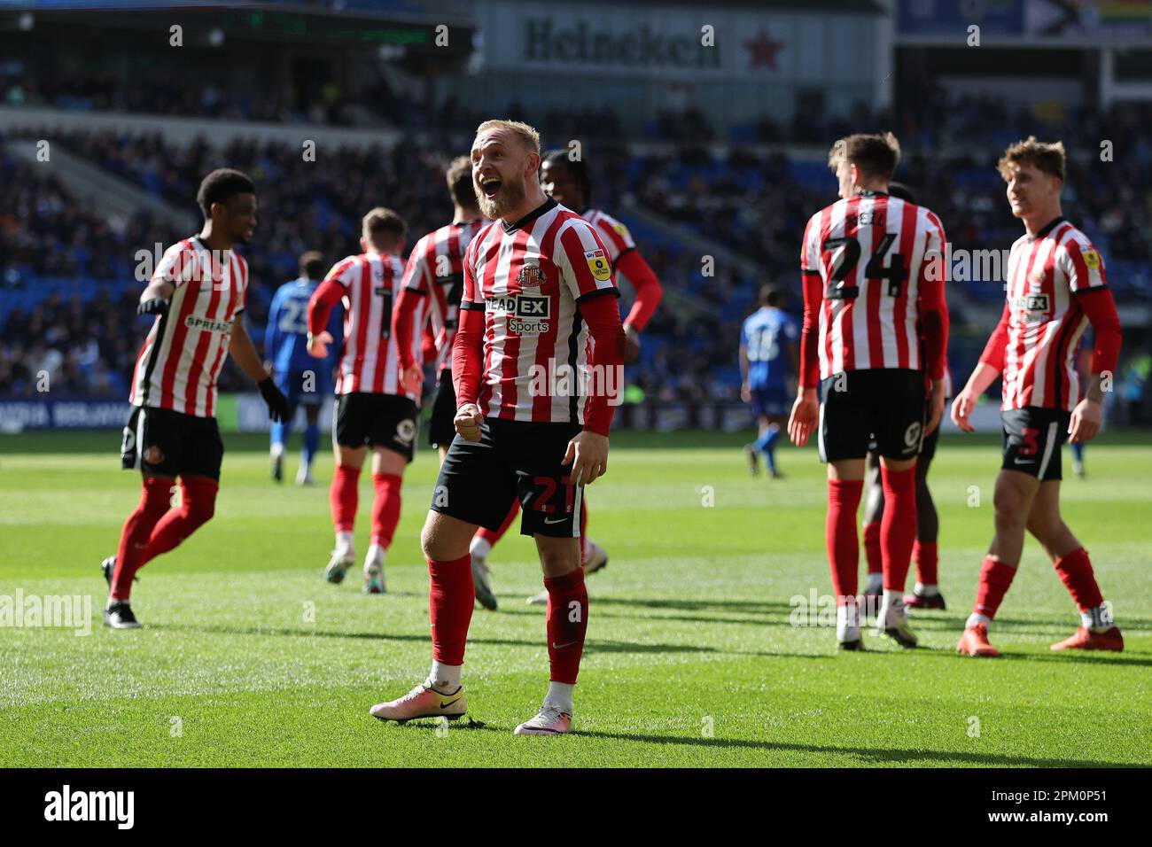 Cardiff, UK. 10th Apr, 2023. Alex Pritchard of Sunderland (c ...