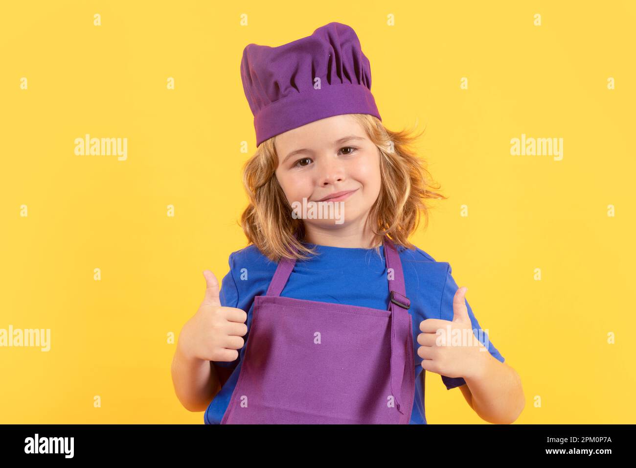 Funny kid chef cook studio portrait. Cooking children. Chef kid boy ...