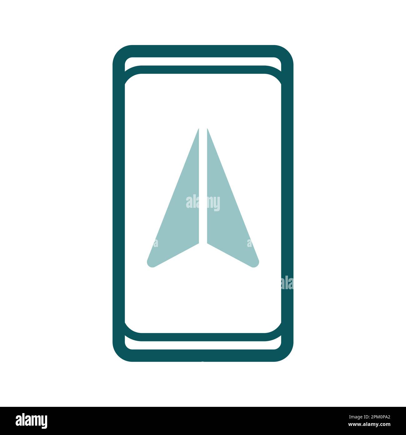 Smartphone with navigator vector isolated icon. Navigation sign. Graph ...
