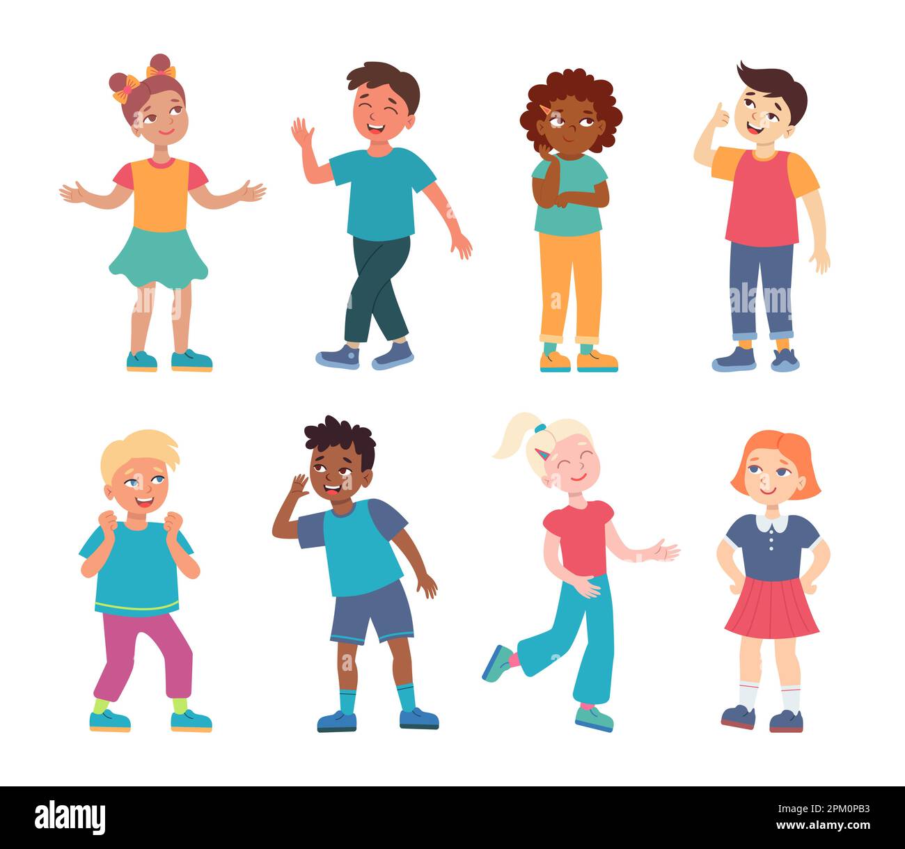 Multicultural happy kids set Stock Vector Image & Art - Alamy