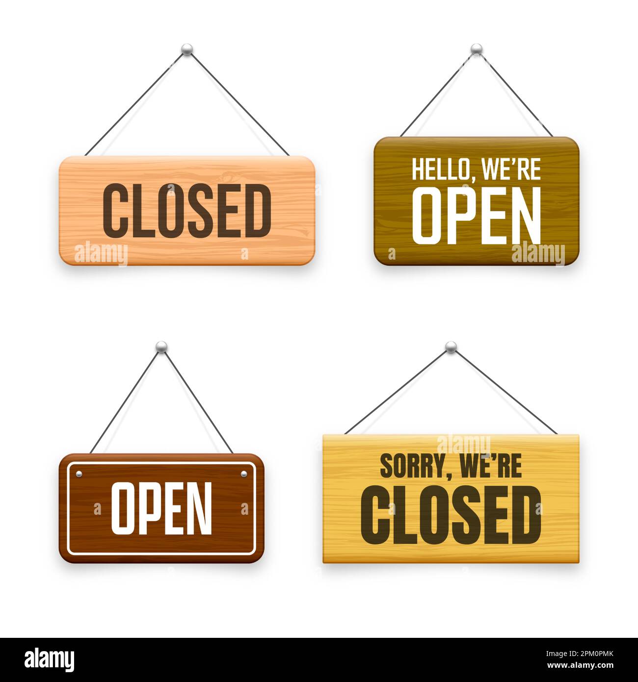 Wooden open or closed hanging signboards. Made of wood door sign for ...