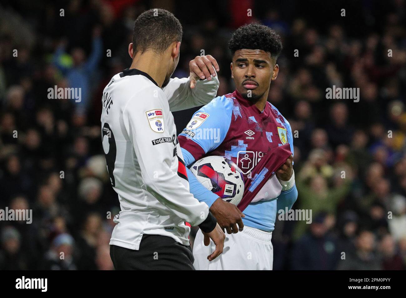 Nathan Tella #23 of Burnley during the Sky Bet Championship match ...