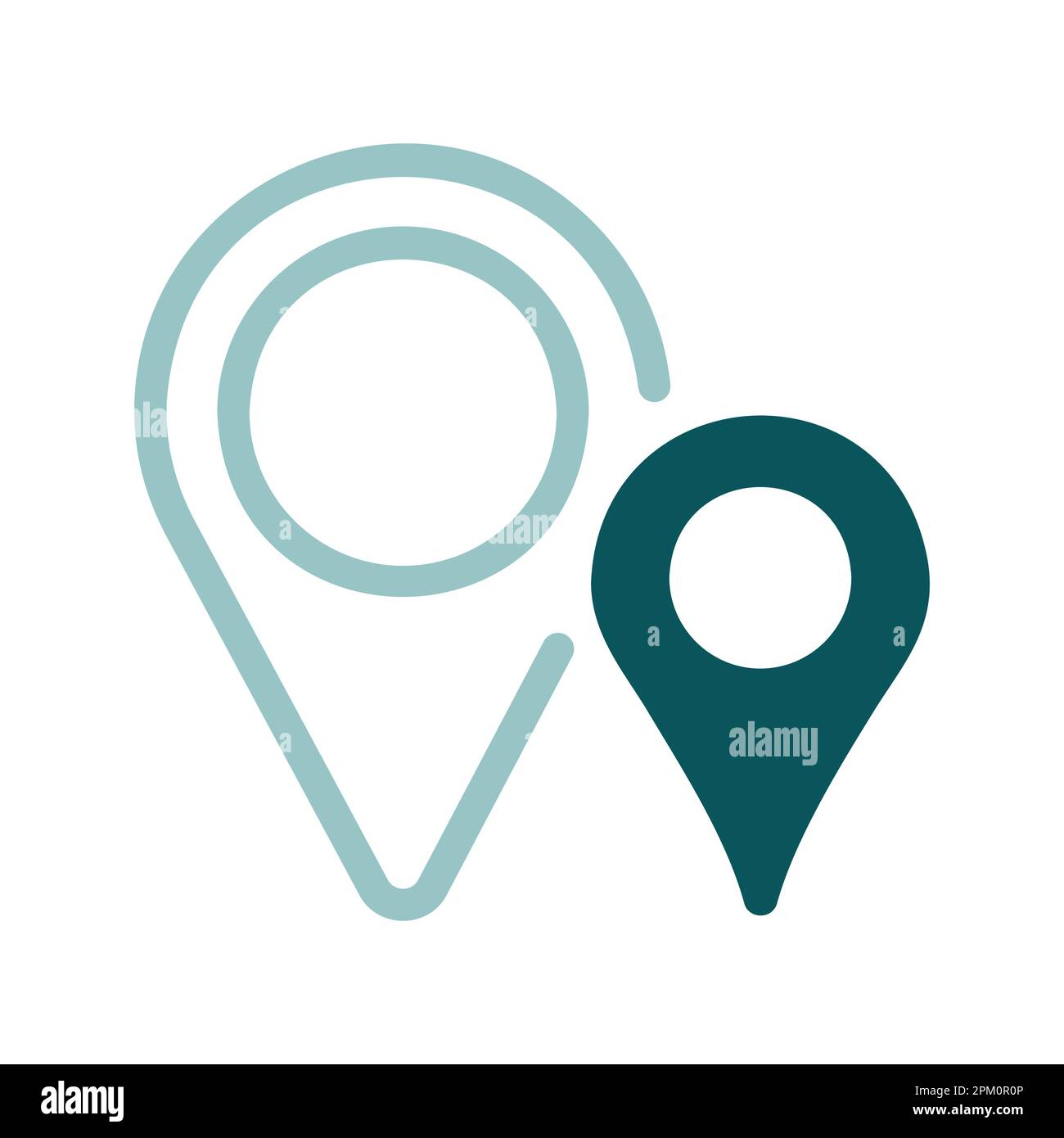 Two pin map icon. Map pointer. Map markers. GPS location symbol ...