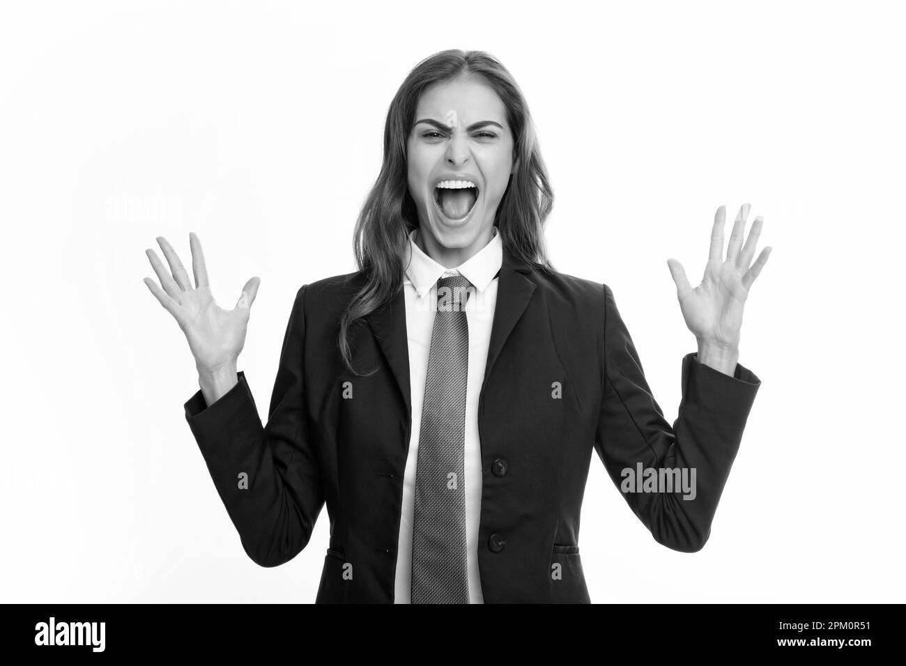 Screaming hate rage woman face. Emotional angry woman screaming on ...