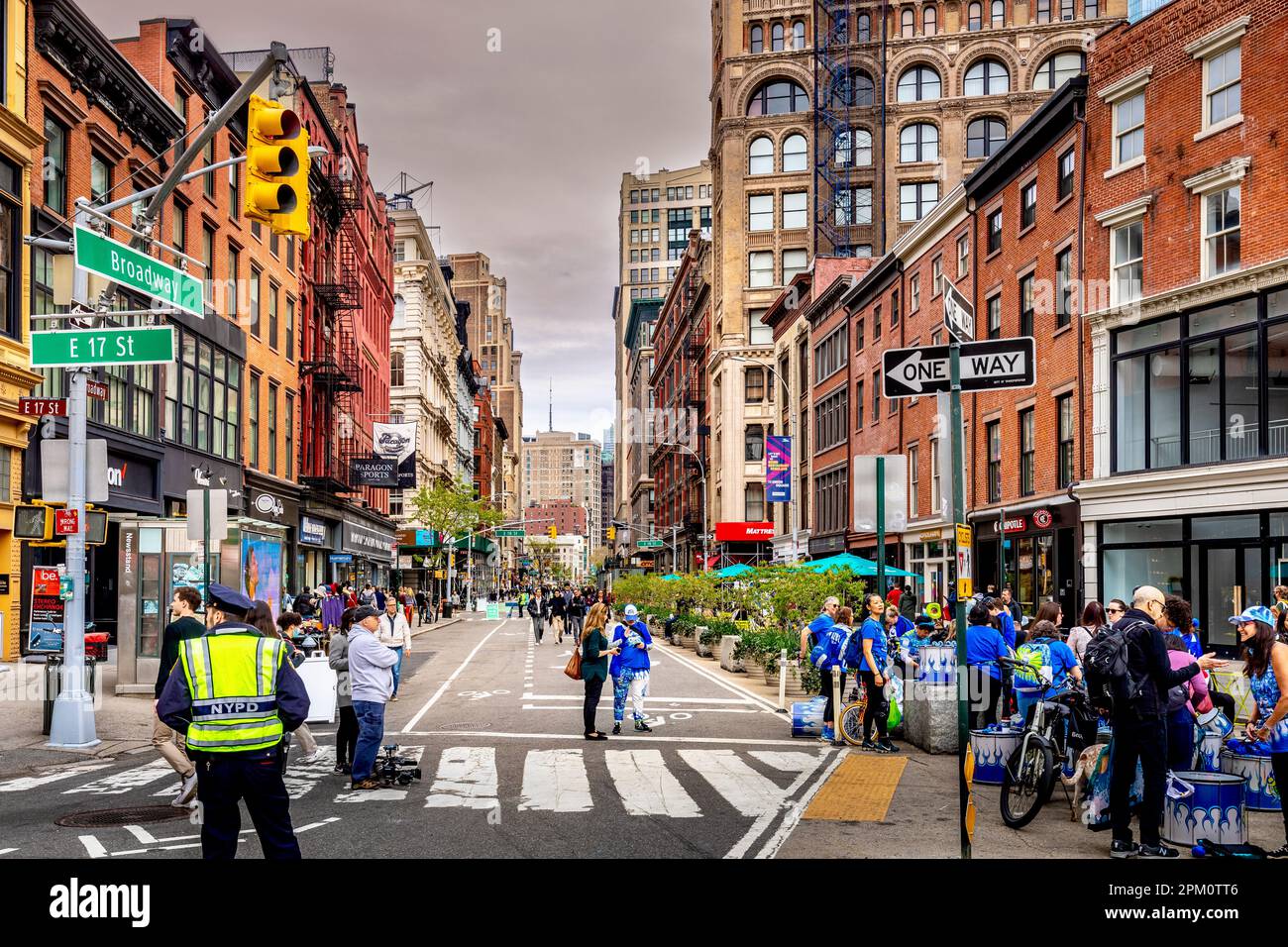 New York, USA - April 23, 2022: Flatiron district in New York City ...