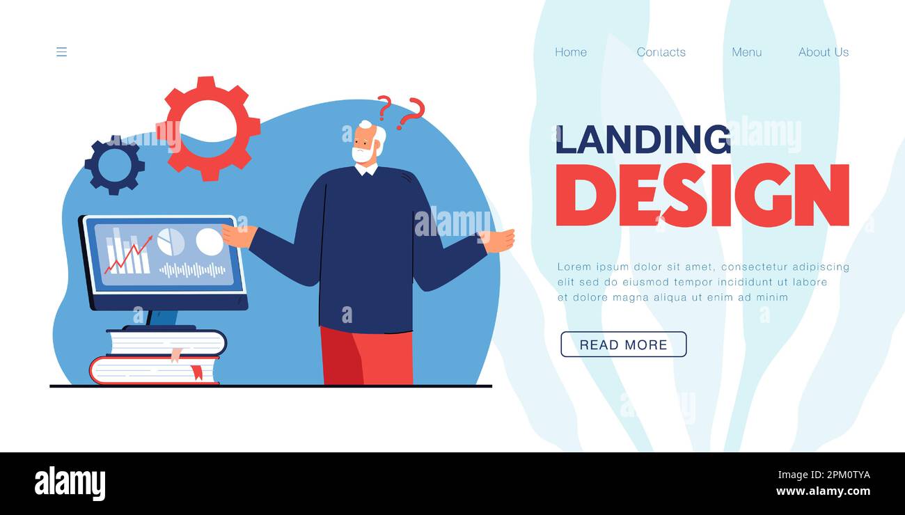 Old man confused computer Stock Vector Images - Alamy