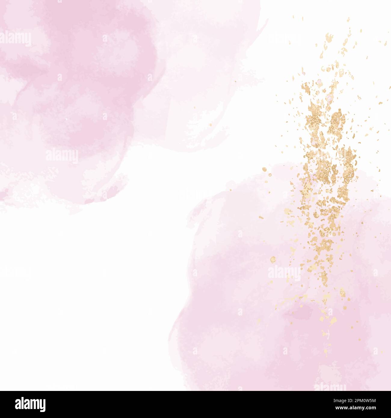 Watercolor abstract background with gold particles dust. Blush pink ...
