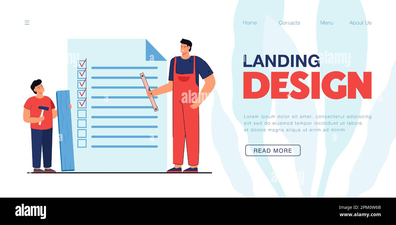 Checklist for carpentry works and tasks of father and son Stock Vector ...