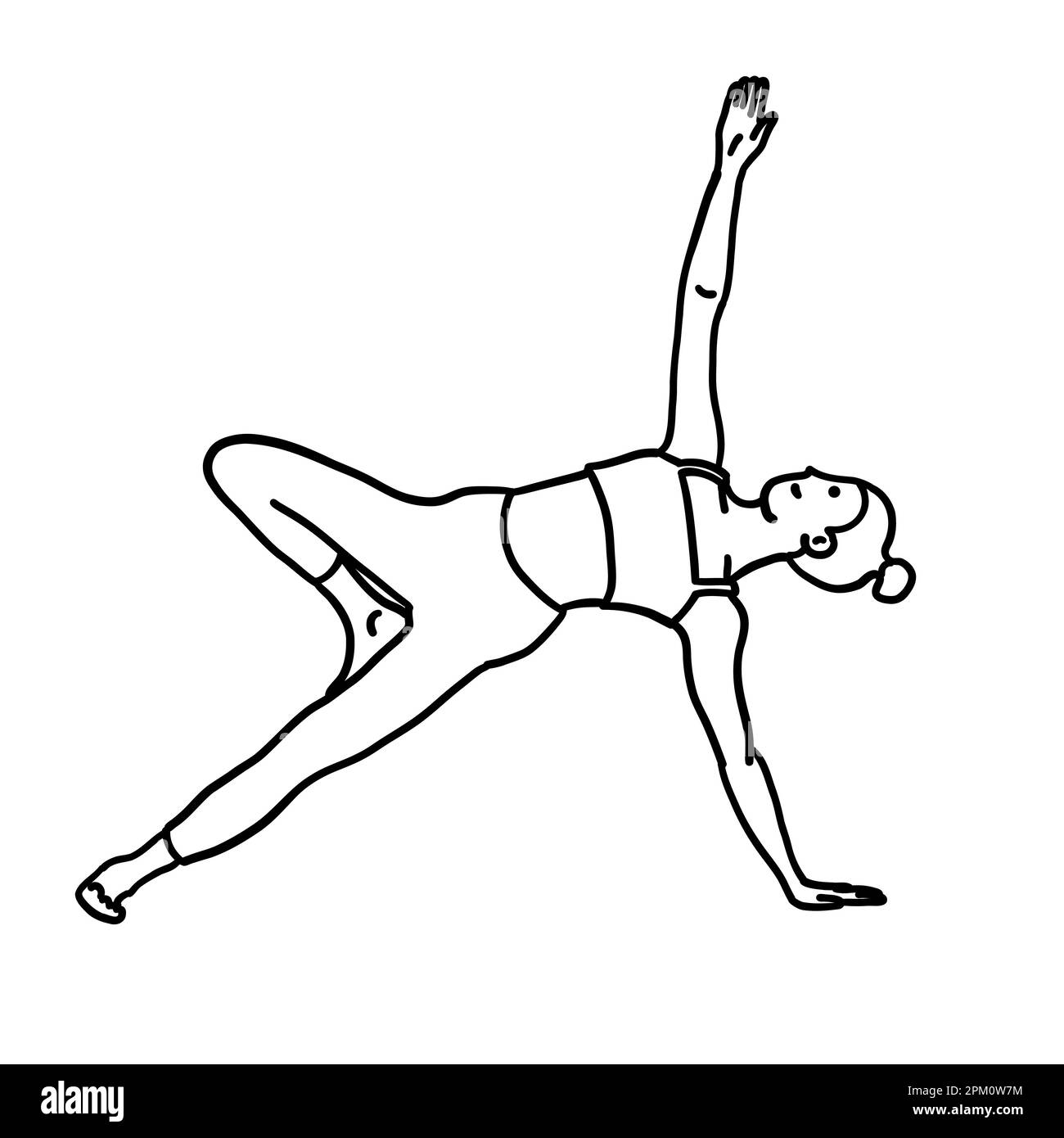 Training in pilates and yoga pose female character. Meditation, pilates ...