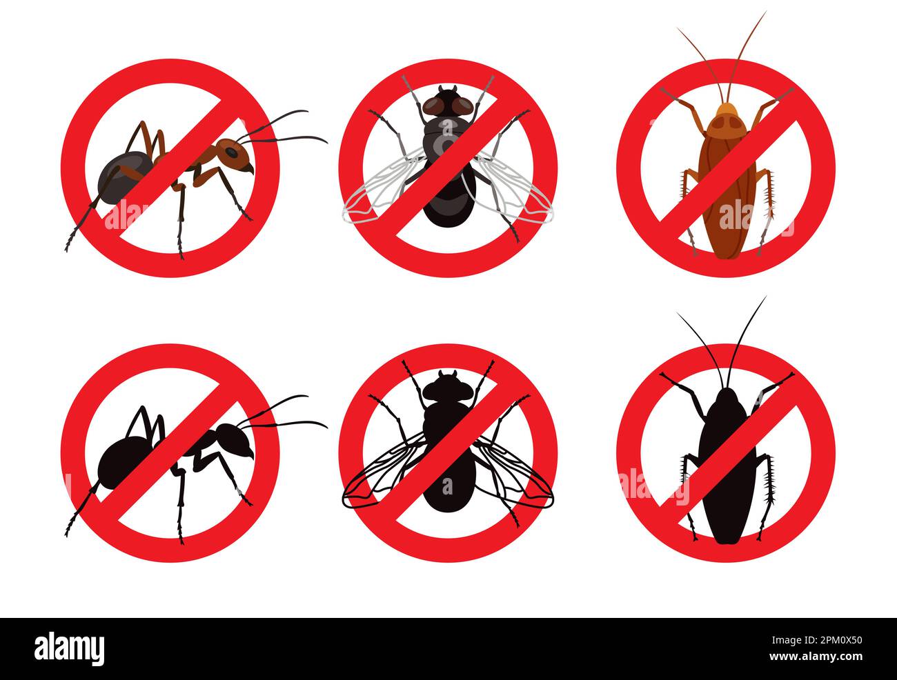 Stop insect icon set Stock Vector Images - Alamy