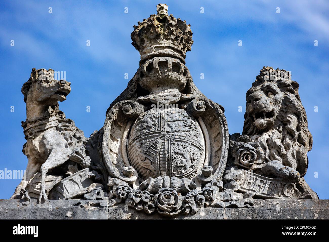 The Royal Arms on Langside Halls Stock Photo - Alamy