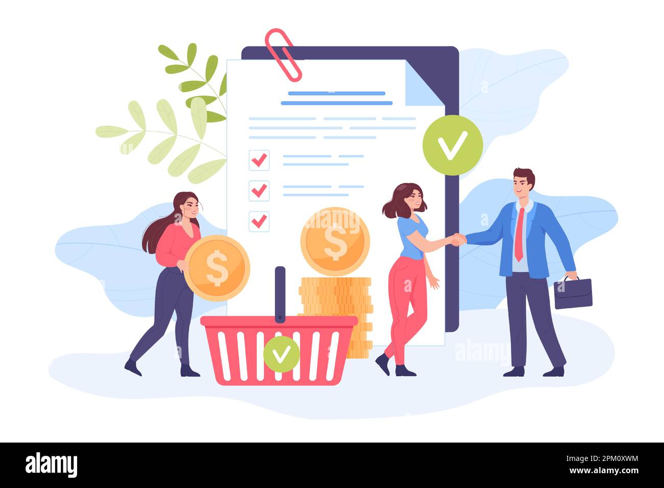 Businessmen making procurement flat vector illustration Stock Vector ...