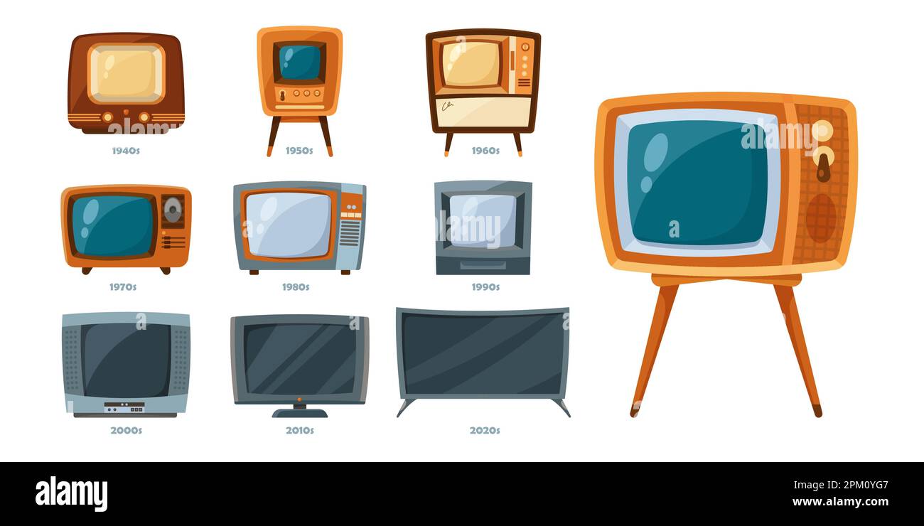 Timeline of TV flat vector illustrations set Stock Vector Image & Art ...